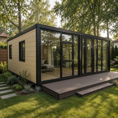 China 20ft Expandable Container House for Dutch Guest Pavilions - Luminous Beige Design for sale