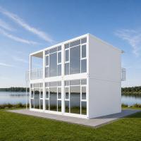 China Premium 2-Story Modular Flat Pack Container House with Glass Walls & Balcony for sale