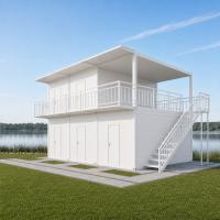 China Premium 2-Story Modular Flat Pack Container House with Glass Walls & Balcony for sale