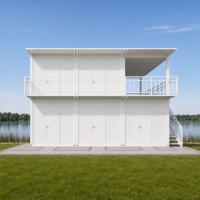 China Premium 2-Story Modular Flat Pack Container House with Glass Walls & Balcony for sale
