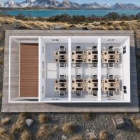China Premium 4-Unit Combined Flat Pack Container Office with Integrated Veranda for sale