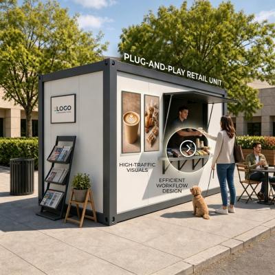 China Prefabricated Container House 20ft Modular Steel Frame Cabin with Solar Panel for sale