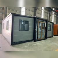 China 20ft Expandable Container House with Grey Cladding, Black Frame and Fitted Interior for sale