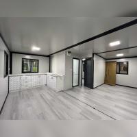 China 20ft Expandable Container House with Grey Cladding, Black Frame and Fitted Interior for sale