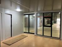 China 20ft Expandable Container House with Grey Cladding, White Frame and Glass Sliding Doors for sale