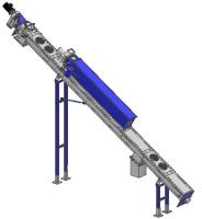 China 2.2kw 7700mm Length Inclined Screw Conveyor for sale