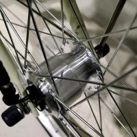 China Titanium Silver / Beige 26 Inch Ladies Bicycle Three Speed Belt Drive City Bike for sale