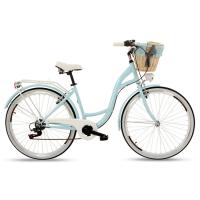 China 26 Inch 7 Speed Steel City Bikes Womens Classic Bike With Wood Basket for sale