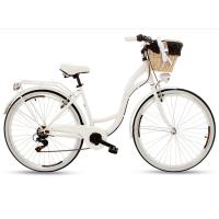 China 26 Inch 7 Speed Steel City Bikes Womens Classic Bike With Wood Basket for sale