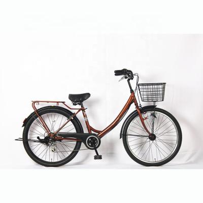China Puncture Resistant Disc Brake Lightweight Platform City Bike 6 Speed For 160-180cm Riders for sale