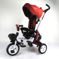 China Boys Triple Wheel Bicycles Red With Steel Handlebar And Frame Baby Carriage for sale