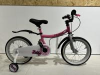 China Pink 1 Speed Hard Carbon Steel Frame Childrens Training Wheel Bikes For Little Girls for sale