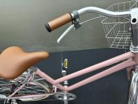 China Sleek City Commuter Bicycles With Flat Handlebars Pink 6 Speed Bike for sale