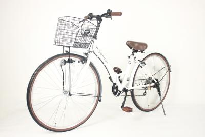 China Lightweight Folding Road Bike With Aluminum Alloy Fork Material And 6 Speed In White for sale