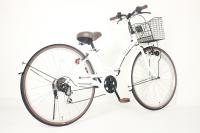 China Lightweight Folding Road Bike With Aluminum Alloy Fork Material And 6 Speed In White for sale