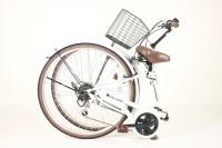 China Lightweight Folding Road Bike With Aluminum Alloy Fork Material And 6 Speed In White for sale