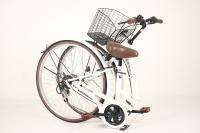 China Lightweight Folding Road Bike With Aluminum Alloy Fork Material And 6 Speed In White for sale