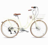China Customized Logo City Commuter Bikes featuring SHIMANO Outer Six Speed Transmission and Disc Brakes for sale