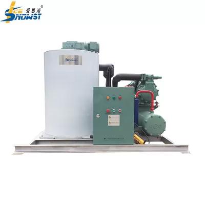 China 6.35kw Refrigerating Capacity Freshwater Flake Ice Machine with Carbon Steel Evaporator and 220V/380V Power Supply for sale