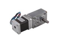 China NEMA 14 35mm Hybrid Stepper Motor With Worm Gearbox Custom D Axis for sale