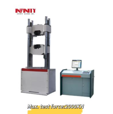 China Easy Operation 2000KN Micro Electro Hydraulic Servo Tensile Compression Testing Machine for sale