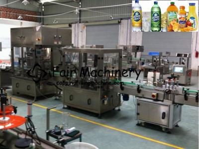 China 220VAC 0.4mpa Beverage Filling Production Line 35BPM Liquid Capping Labeling for sale