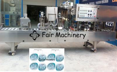 China 7.5KW 5400B/H Cup Filling Sealing Machine For Liquid Water Plastic 6 Cups 380V for sale