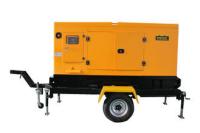 China Soundproof Trailer CUMMINS Diesel Generator 250KVA / 200KW Orange Color Canopy Type for sale