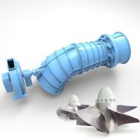 China Tubular Hydroelectric Generator 315kW 500rpm Bulb Type Low Head Stainless Steel Runner for sale