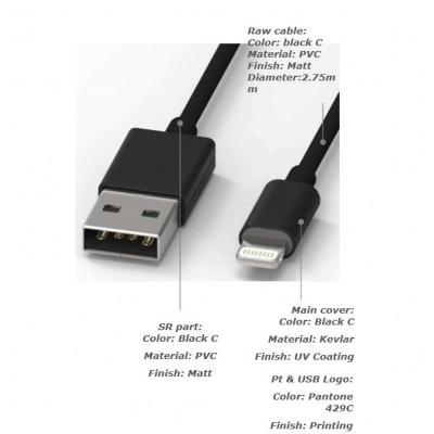 China Foxconn MFi Lightning Cables,Carbon Fiber Lightning Cables for iPhone 5S,iPhone 6, iPhone 6 plus, iPhone 7,iPad, iPod for sale