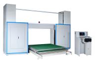China Precision Suction Device Foam Cutter 1650mm Blade Length PLC Controlled Horizontal Cutting Machine for sale