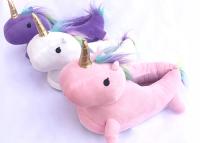 China Indoor Winter Cute Plush Pillows 35 - 43cm Size Childrens Unicorn Slippers for sale