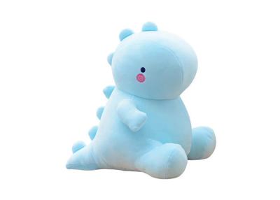 China Blue Custom Plush Toys Cotton Feather Stuffed Dinosaur Toy With Logo Printed for sale