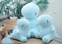 China Blue Custom Plush Toys Cotton Feather Stuffed Dinosaur Toy With Logo Printed for sale