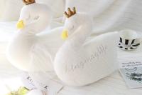 China 35cm Size Personalised Plush Toys White Swan Pillow Blanket Stuffed Animals Soft Doll for sale