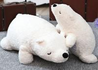 China Stuffed Animal Plush Toys 70cm Size 0.8kg Pure White Teddy Bear Soft Toy for sale