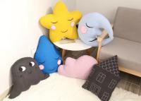 China Cartoon Design Cute Plush Pillows Moon / Star Shaped Cushion For Baby for sale