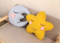 China Cartoon Design Cute Plush Pillows Moon / Star Shaped Cushion For Baby for sale