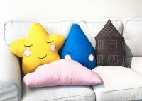China Cartoon Design Cute Plush Pillows Moon / Star Shaped Cushion For Baby for sale