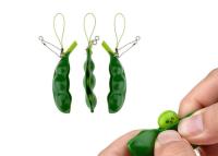China Green Decompression Toys Unlimited Squeeze Edamame Toy With Plastic Material for sale