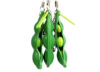 China Green Decompression Toys Unlimited Squeeze Edamame Toy With Plastic Material for sale