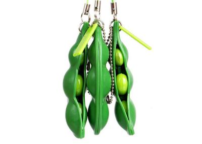 China Green Decompression Toys Unlimited Squeeze Edamame Toy With Plastic Material for sale