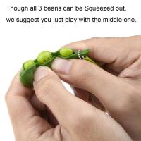 China Green Decompression Toys Unlimited Squeeze Edamame Toy With Plastic Material for sale