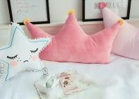 China Super Soft Cute Plush Pillows / Princess Crown Shaped Pillow Color Customized for sale