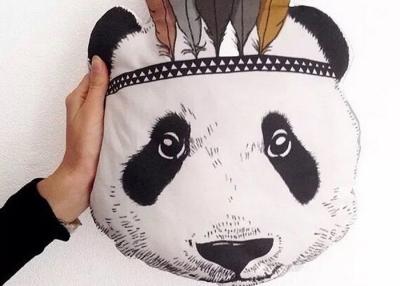 China Panda Head Custom Plush Toys Soft Print Fabric Pillow Baby Bed Cushion For Children'S Gift for sale
