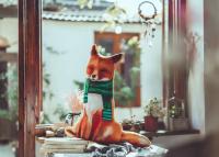 China Lovely Adorable Custom Plush Toys Simulation 3D Animal Fox Pets Sofa Cushion for sale