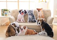 China Cuddly Personalized Dog Pillow / Simulation 3D Animal Custom Dog Pillow for sale