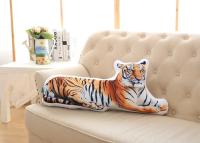 China Super Soft Custom Plush Toys Simulation 3D Animal Tiger Pets Sofa Cushion for sale