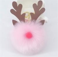 China 18cm 30g Cute Plush Keychains / Imitation Rabbit Fox Fur Keyring For Christmas Gift for sale