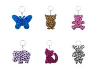 China Colorful Plush Animal Keychains Ladies Luggage Car Accessories CE Approved for sale